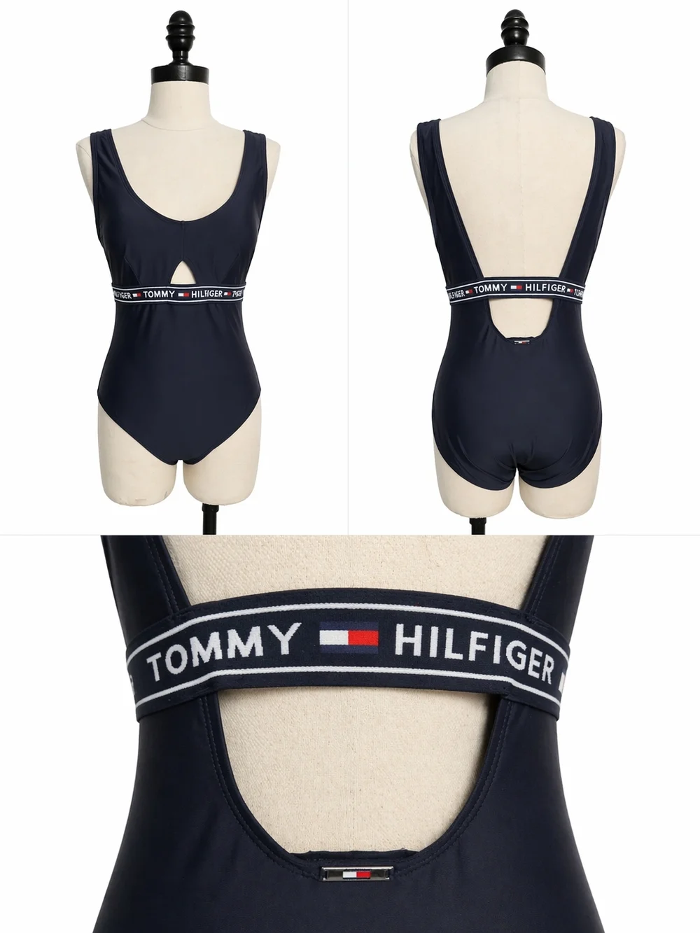 Tommy Hilfiger | Swim | Tommy Hilfiger Navy Onepiece Swimsuit Logo Band ...